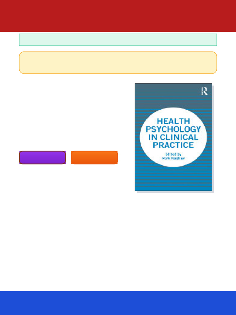 Health Psychology in Clinical Practice 1st Edition Mark Forshaw Ebook ...