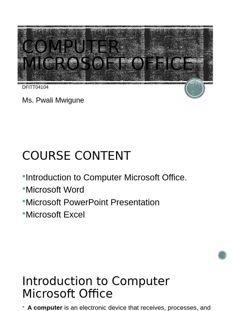 Introduction To Microsoft Office | PDF | Microsoft Word | Microsoft Office