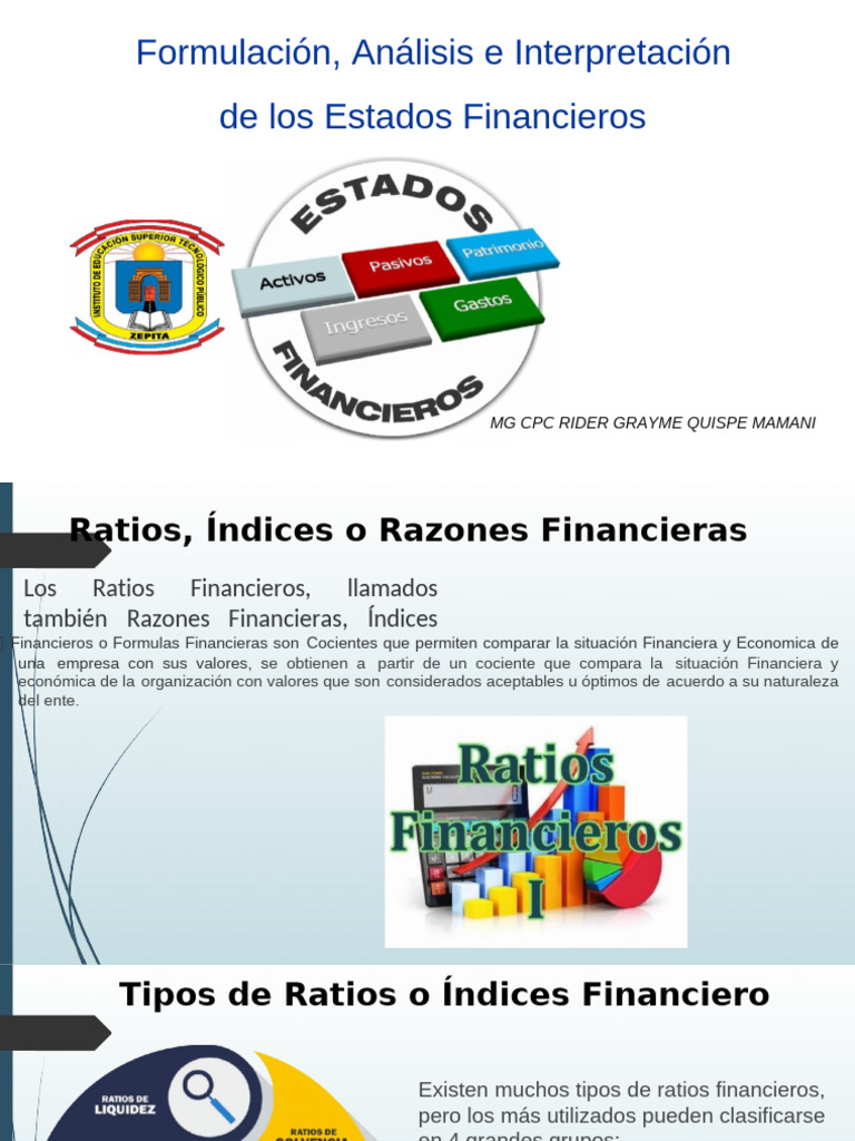 Ratios Financieros EEFF | PDF | Ratio financiero | Liquidez de mercado