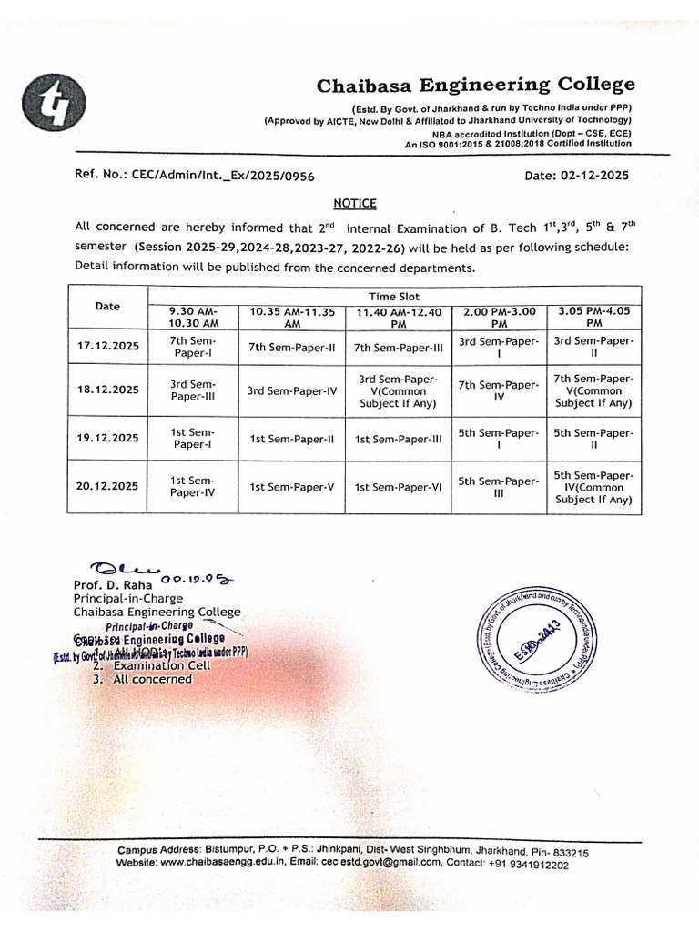 2nd Internal Notice | PDF