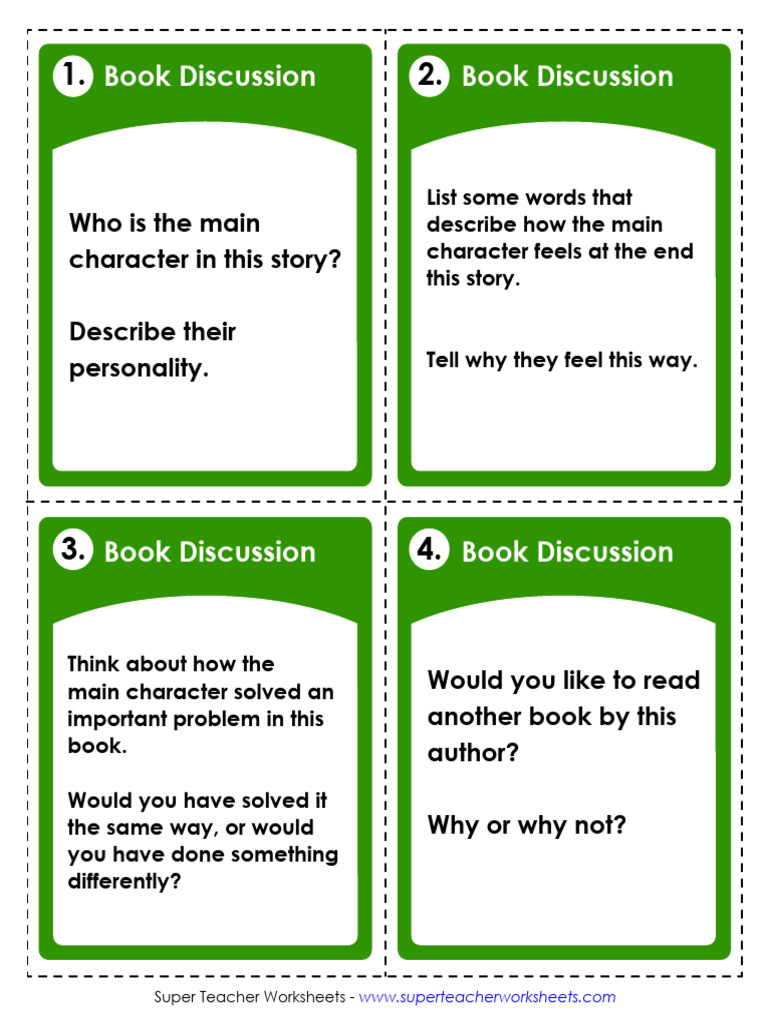 Task Cards Book Discussion QWERT | PDF