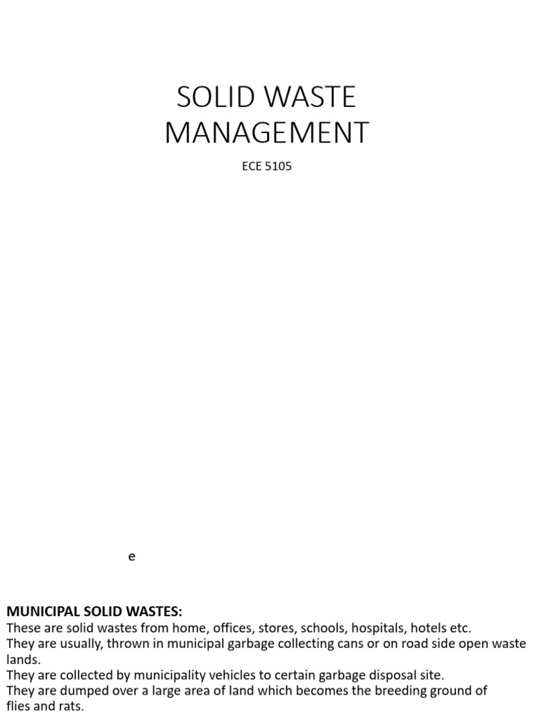 9. SOLID WASTE MANAGEMENT | PDF