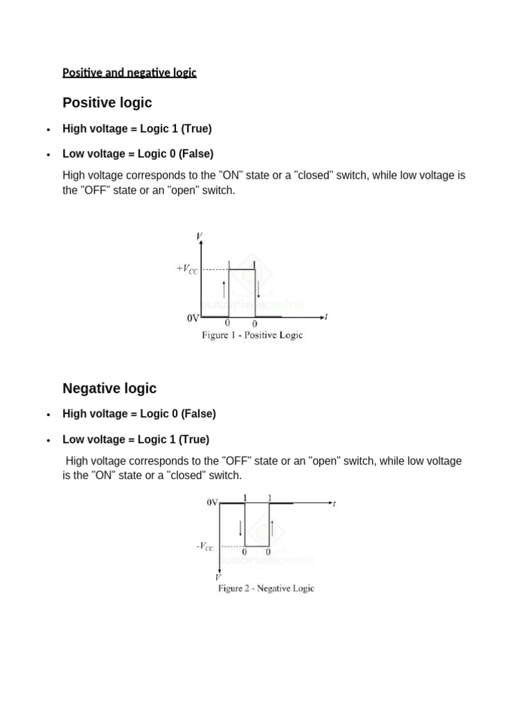 Positive and Negative Logic | PDF | Logic Gate | Logic