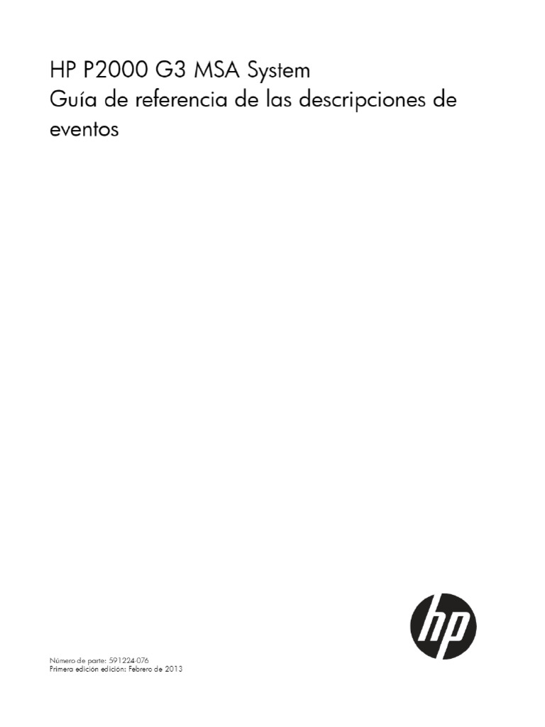 HP P2000 G3 MSA System Guía de Referencia de Las Descripciones de ...