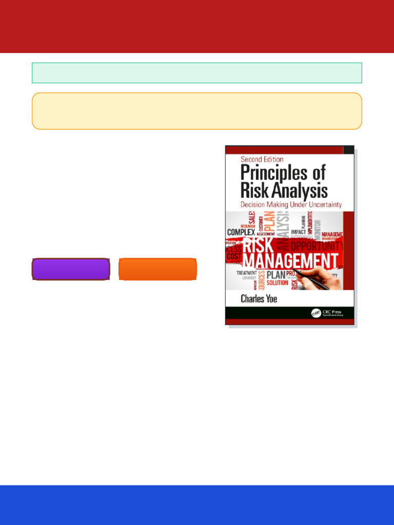 Principles of Risk Analysis: Decision Making Under Uncertainty Charles ...
