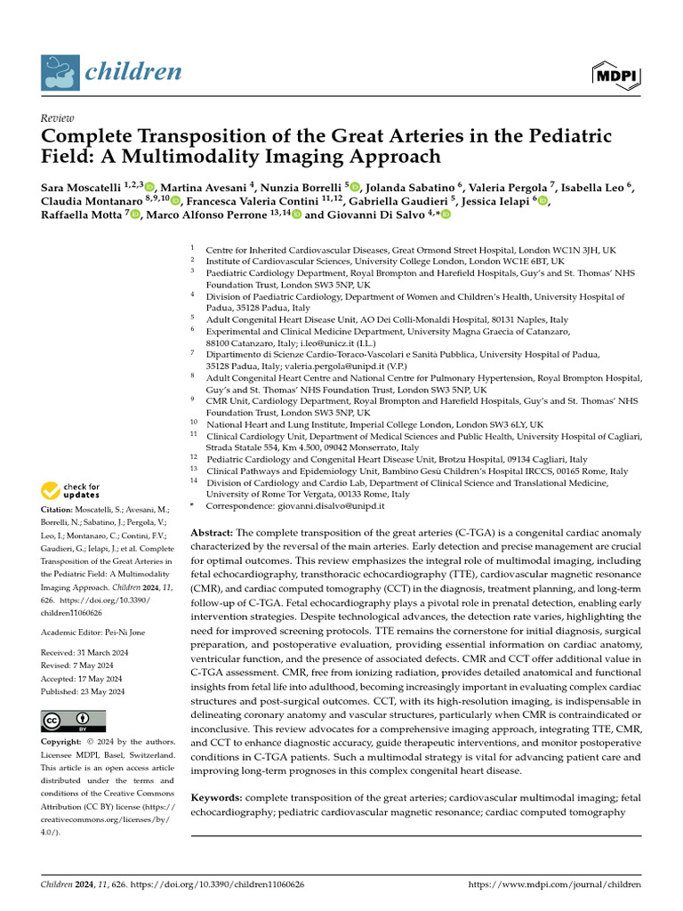 Multimodal Imaging for Pediatric C-TGA | PDF | Echocardiography ...