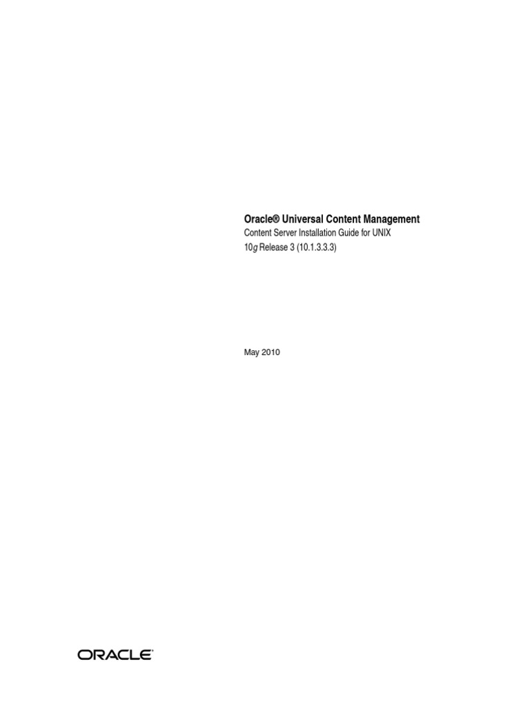 Content Server Instalation Guide For UNIX (Install - Cserver - Unix - 10en) | PDF | Oracle ...