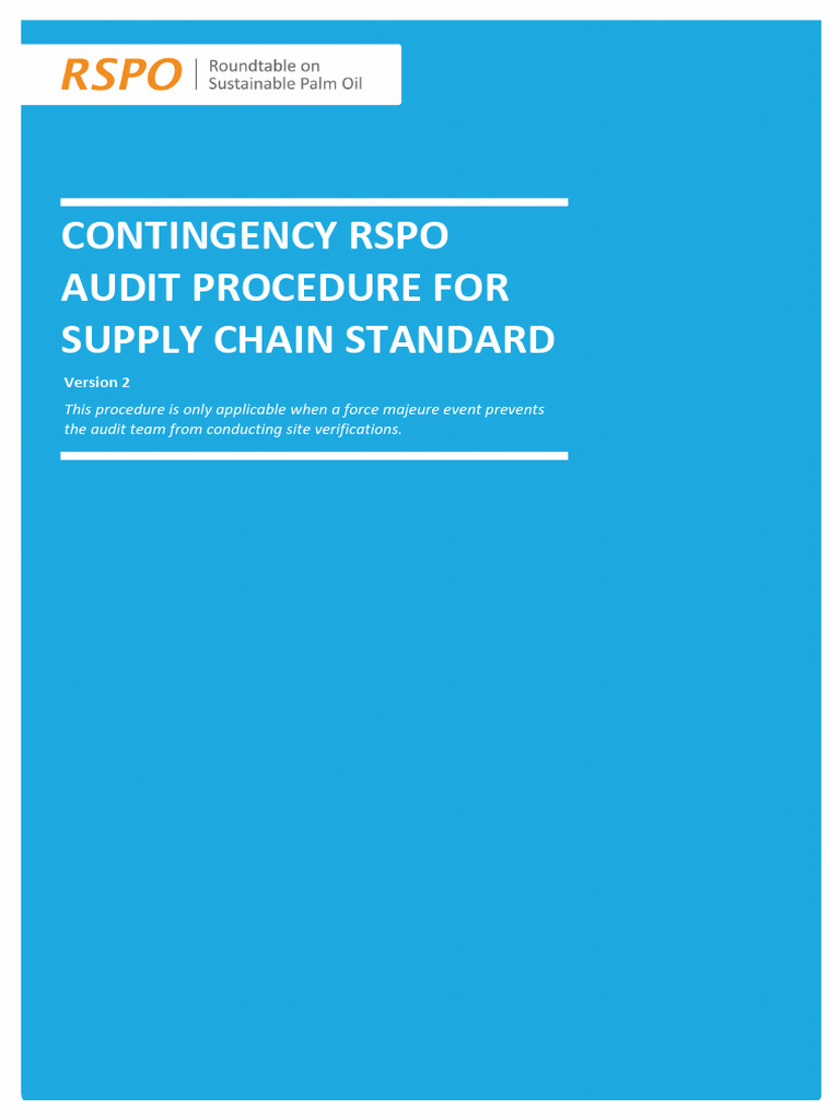 Contingency RSPO Audit Procedure For SCC Version 2 - English | PDF ...