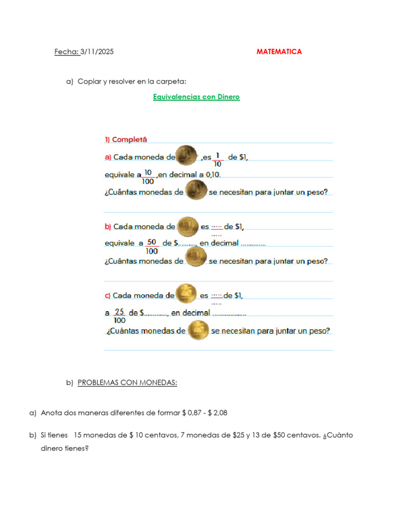 Actividades de Matemáticas y Lengua | PDF