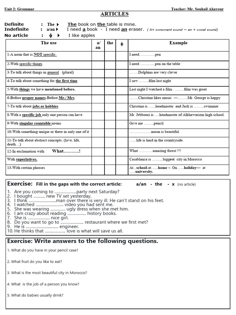 Articles - Grammar | PDF | Noun | Language Families