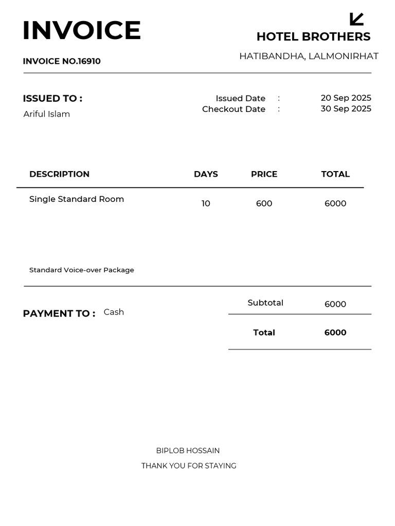 Ariful Invoice A4 Document | PDF