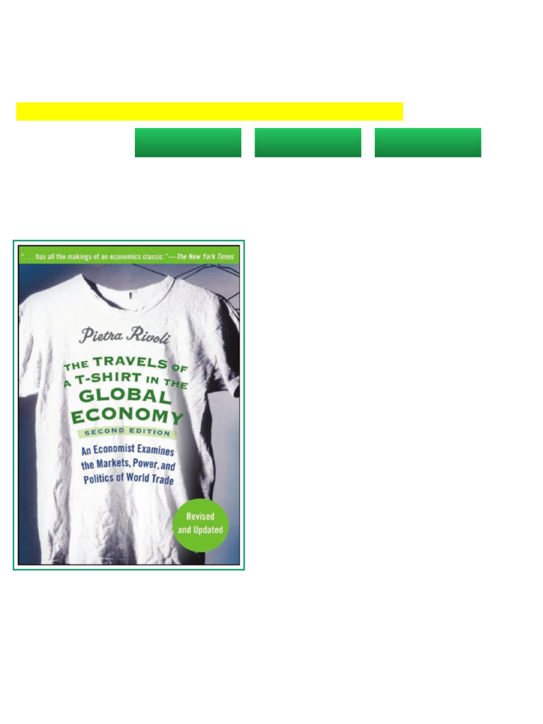Travels of A T Shirt in The Global Economy The Full | PDF
