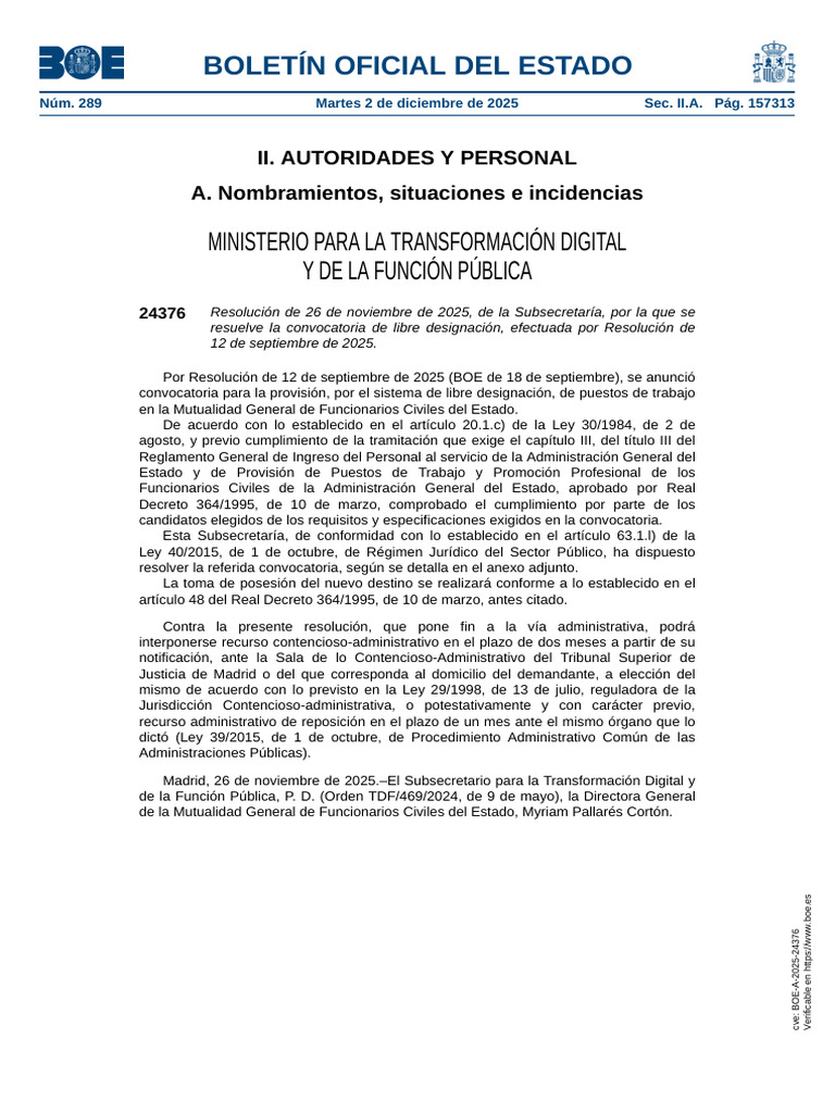 BOE-A-2025-24376 | PDF | Gobierno | Justicia