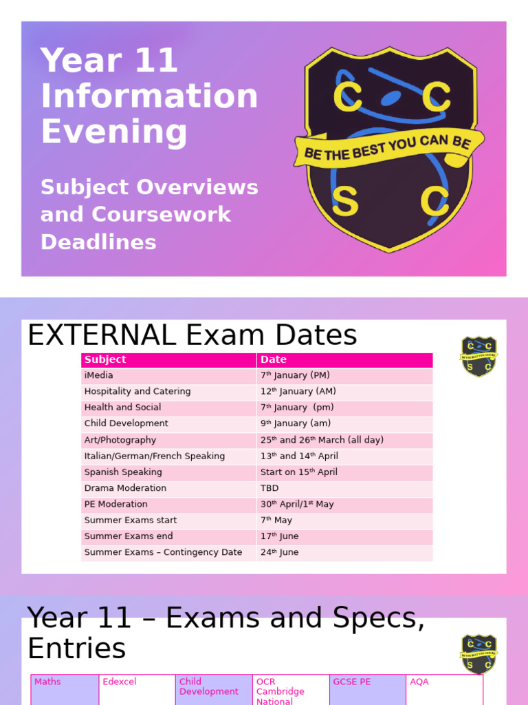 Year 11 Info Evening SUBJECT Specific | PDF | Qualifications | Student ...