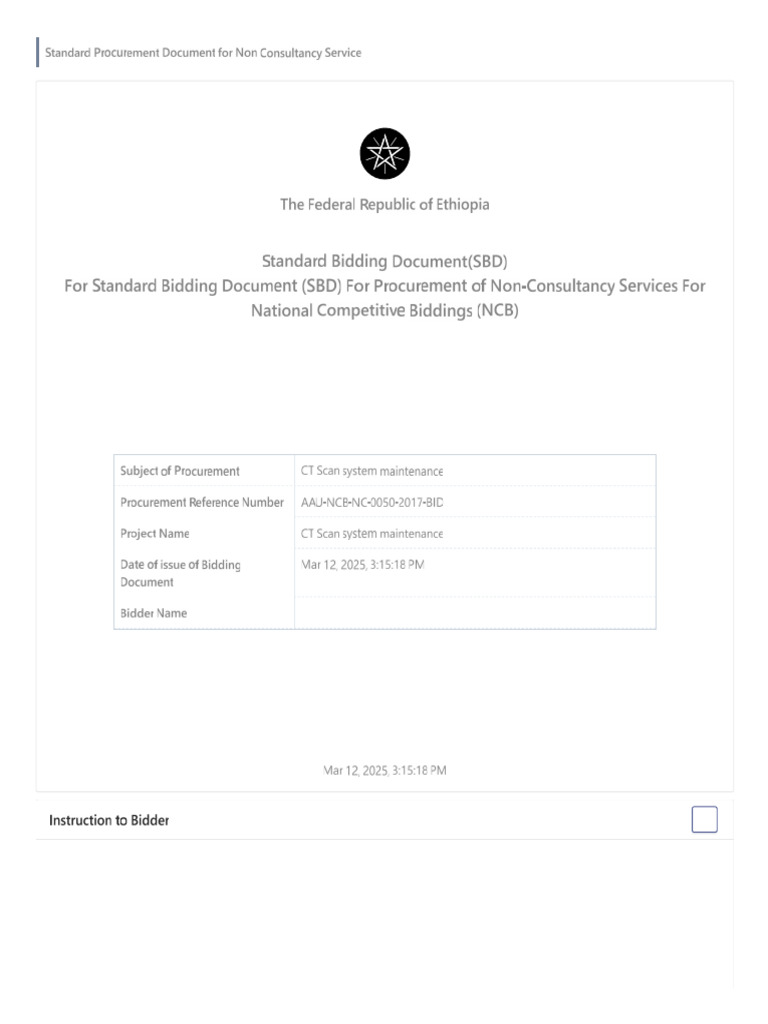 Full Set of Tender Document | PDF