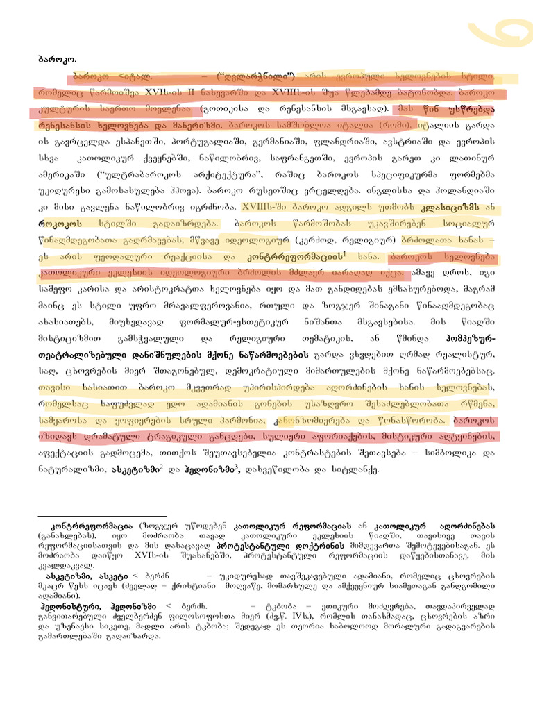 Sejarah dan Ciri-Ciri Gaya Baroko | PDF