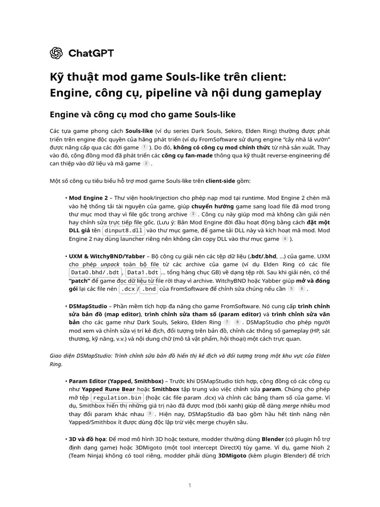Kỹ Thuật Mod Game Souls-Like Trên Client: Engine, Công Cụ, Pipeline Và ...