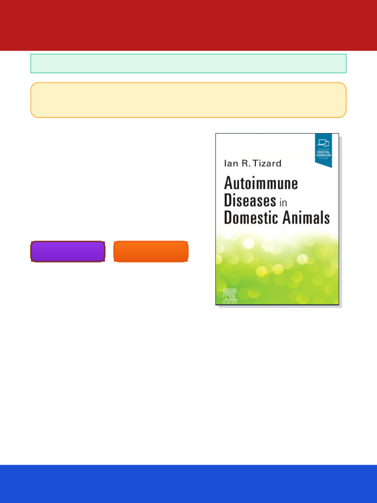 Autoimmune Diseases in Domestic Animals Ian R. Tizard ebook newly ...