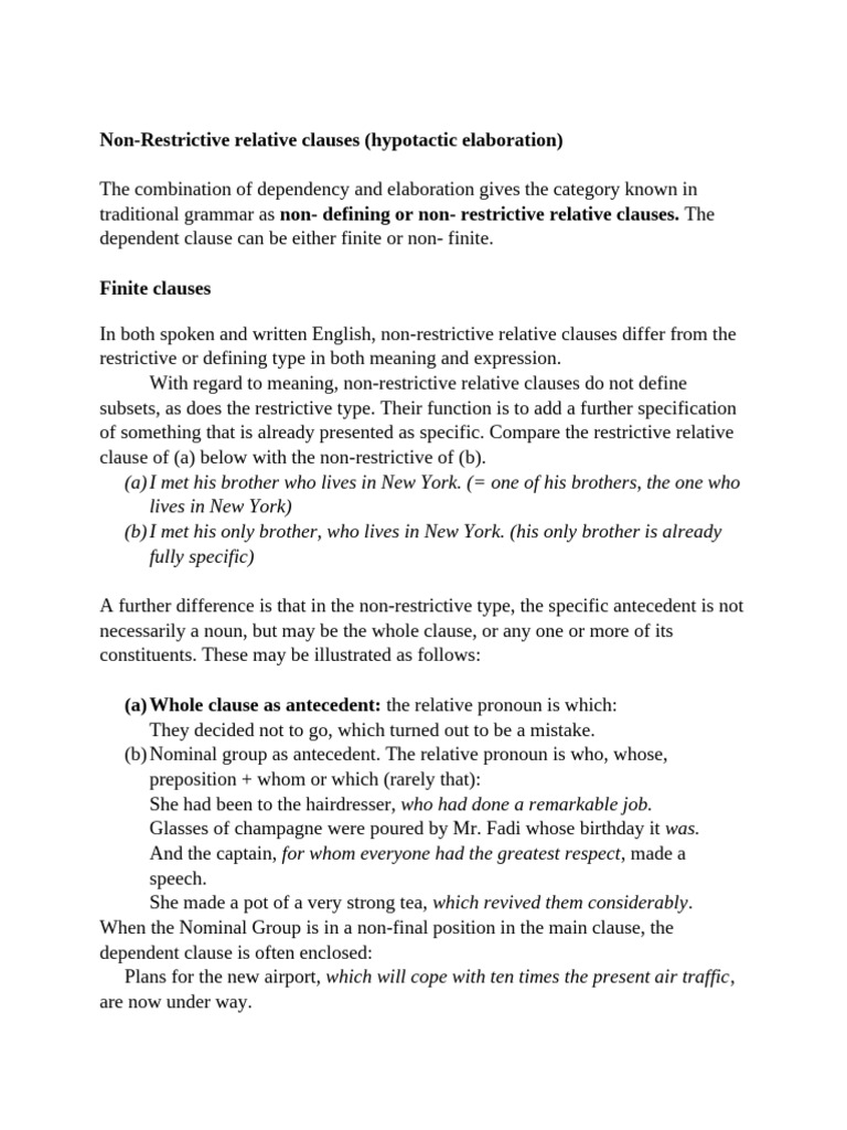 Relative Clauses | PDF | Clause | Language Mechanics