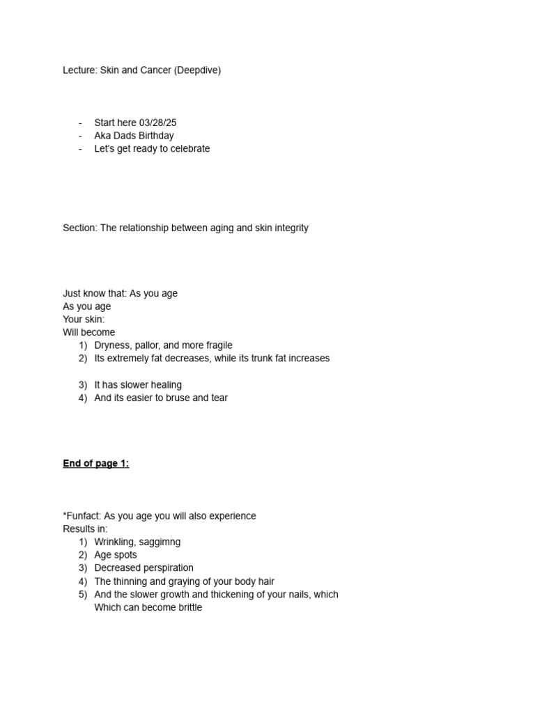 Skin Aging, Cancer, and Health Tips | PDF | Melanoma | Cancer