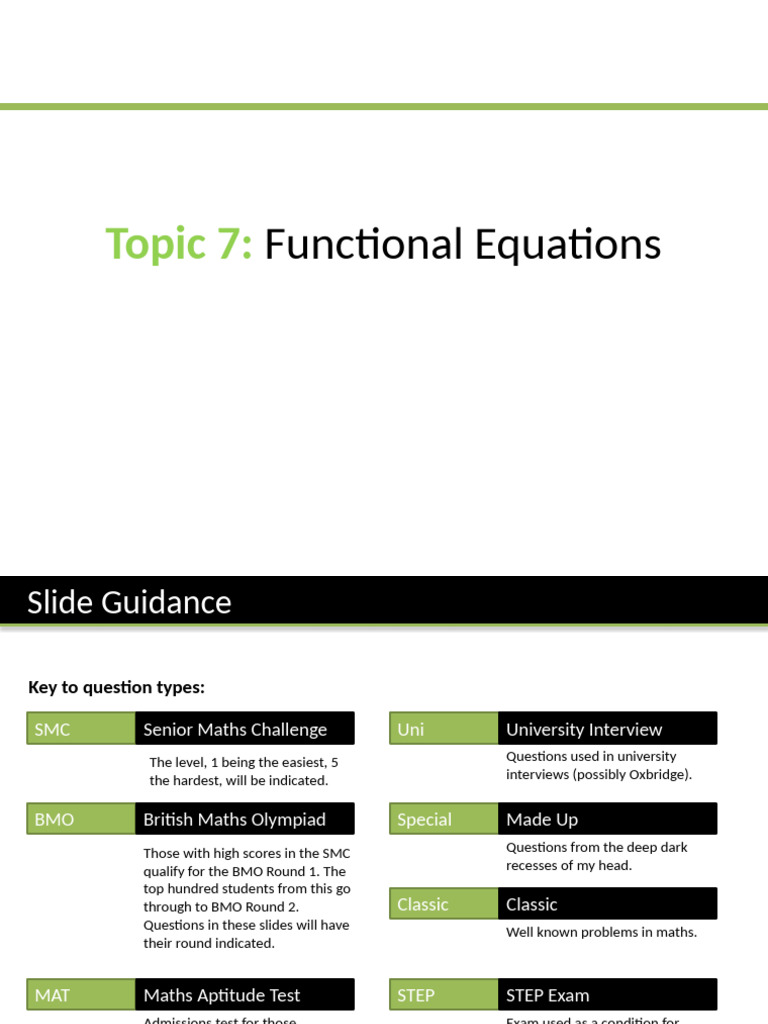 Chapter 7 Functional Equations Slides | PDF | Function (Mathematics ...