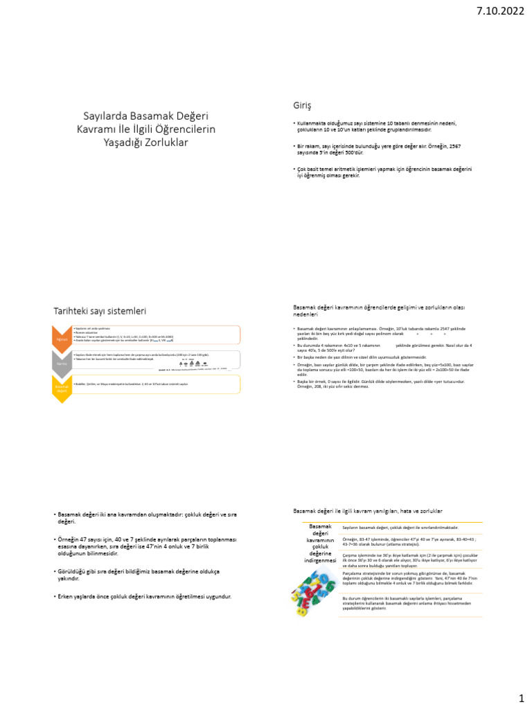 Sayılarda Basamak Degeri Zorlukları3 | PDF