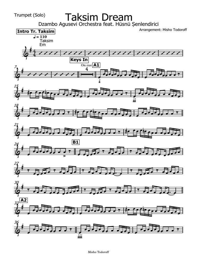 Taksim Dream Project BrassBand Parts | PDF