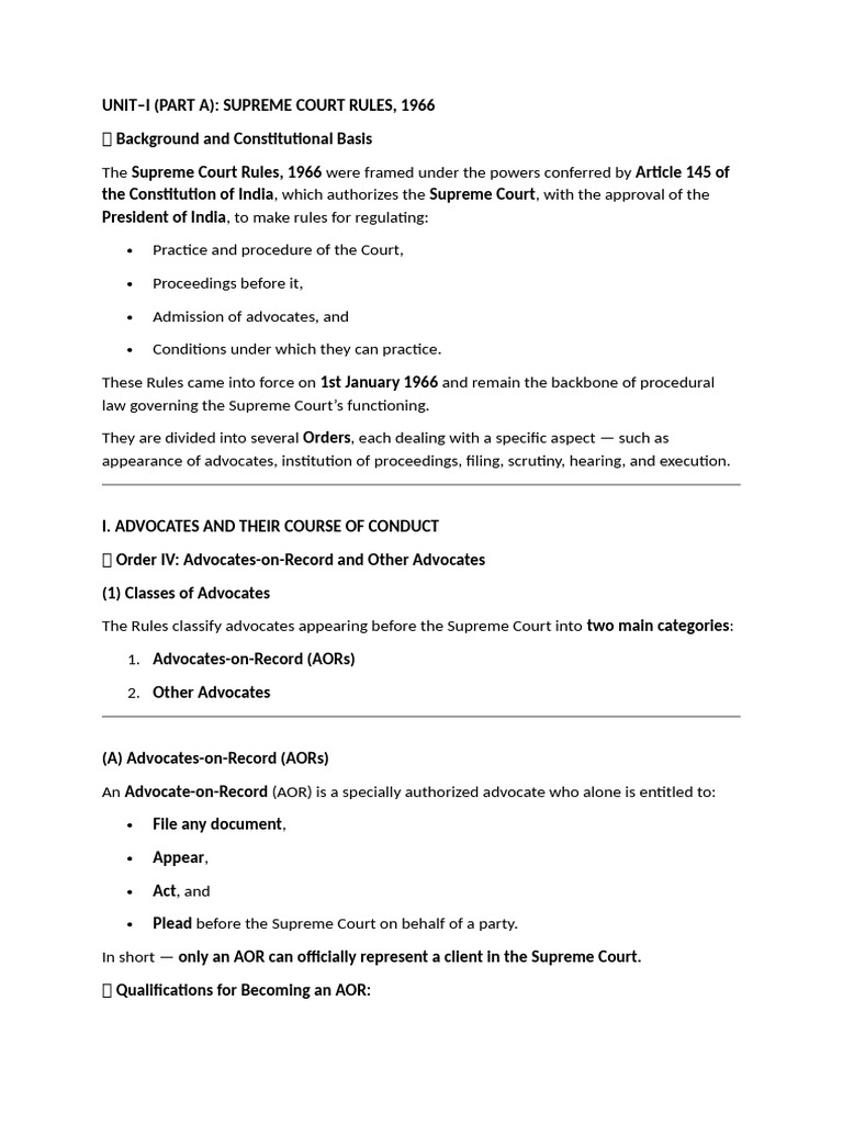 Supreme Court Rules 1966 Overview | PDF | Advocate | Certiorari