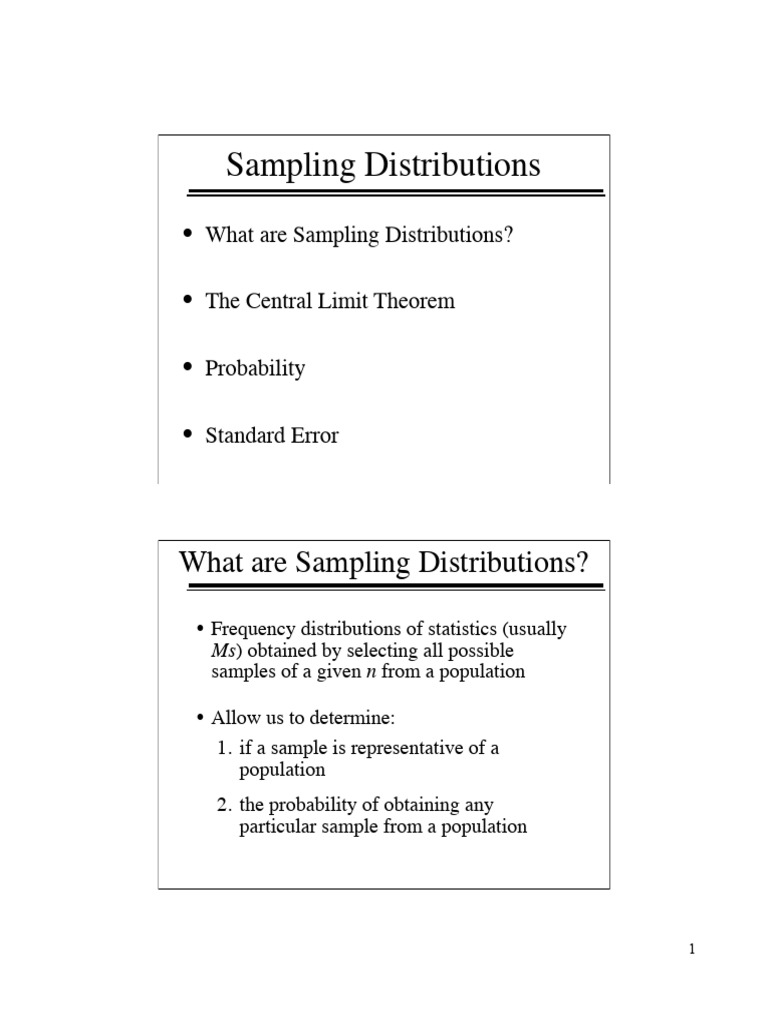 Lecture6 Sampling Distributions | PDF | Sampling (Statistics ...