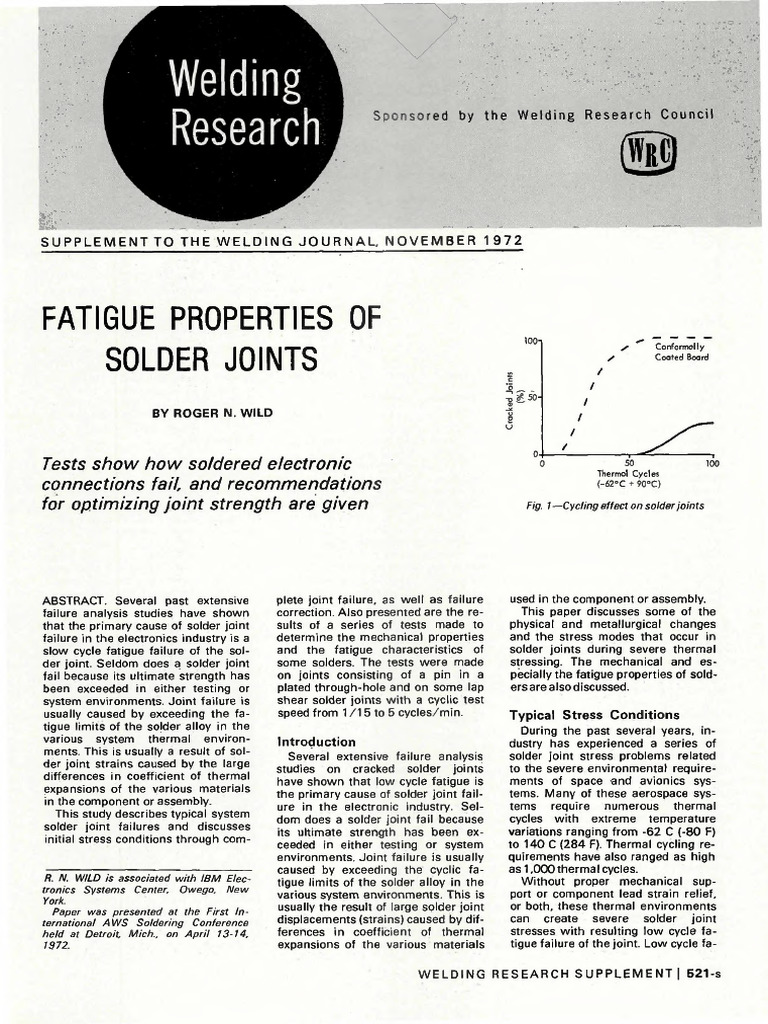 Fatigue Properties of Solder Joints | PDF | Fracture | Fatigue (Material)
