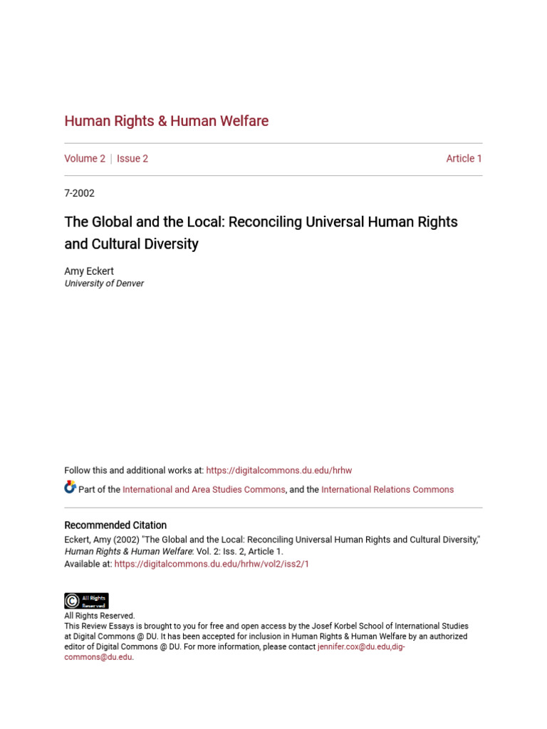 The Global and the Local_ Reconciling Universal Human Rights And | PDF ...