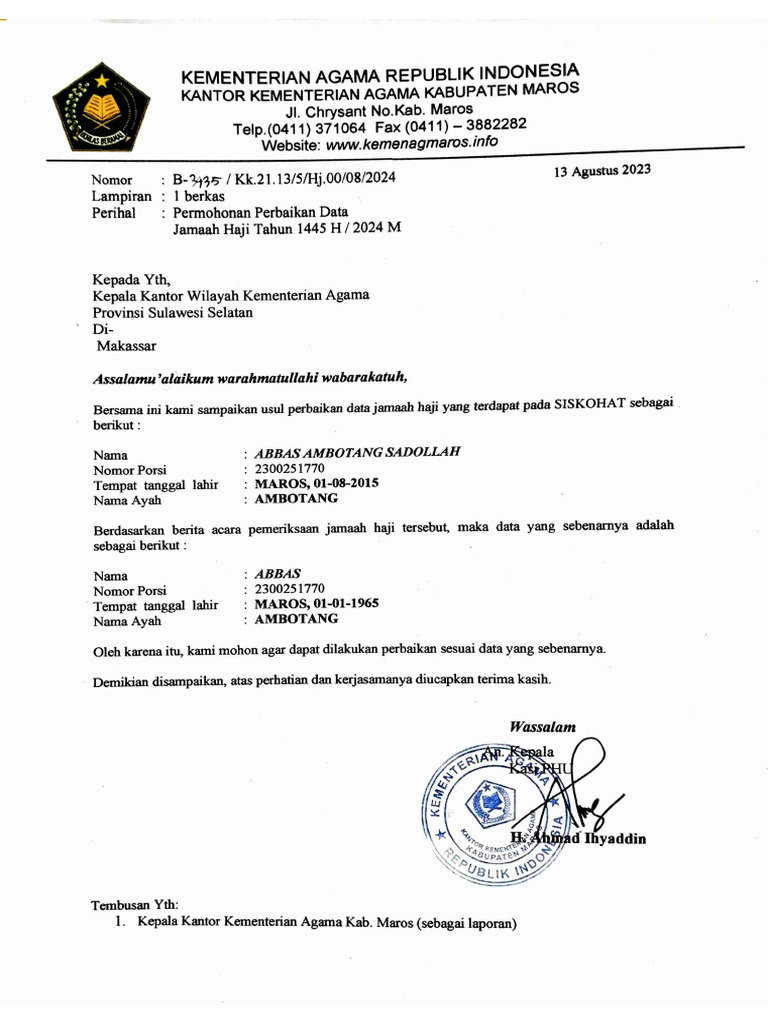 Koreksi Data Abbas | PDF