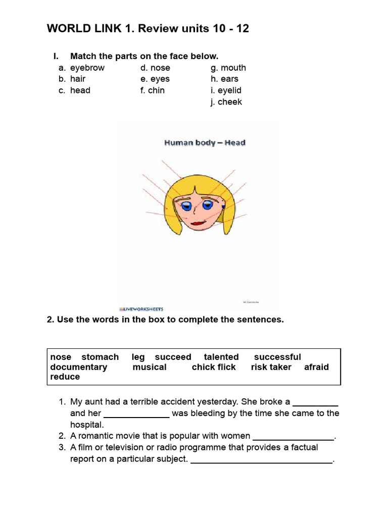 World Link 1: Units 10-12 Review Guide | PDF