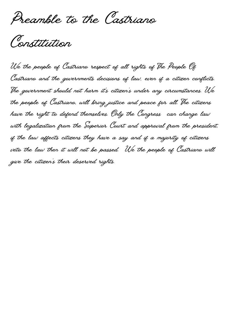 Preamble of Castriano (1) | PDF