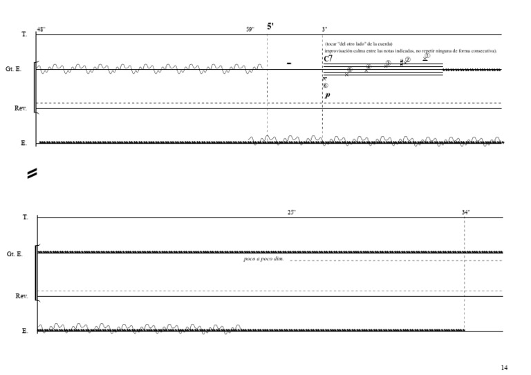 Música para Guitarra y Electrónica (Score) 14 | PDF