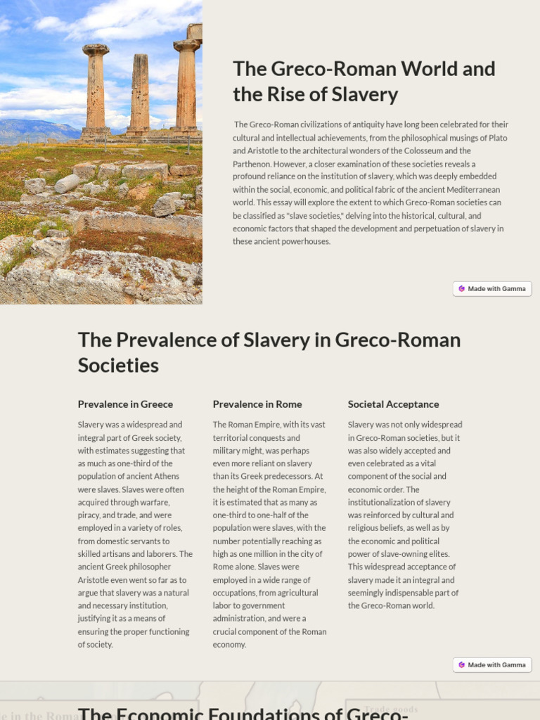 The Greco Roman World and The Rise of Slavery | PDF | Slavery | Roman ...