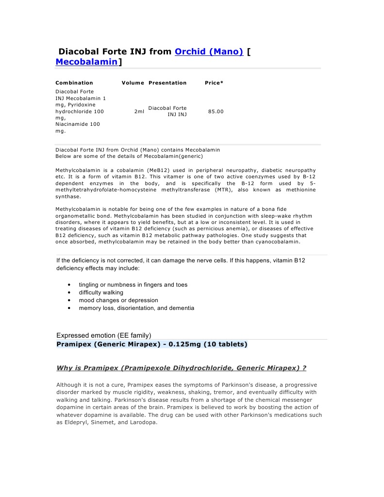 Diacobal Forte Injection Overview | PDF