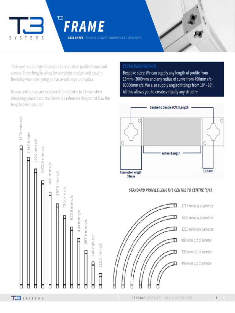 Custom Beams & Curves Data Sheet | PDF