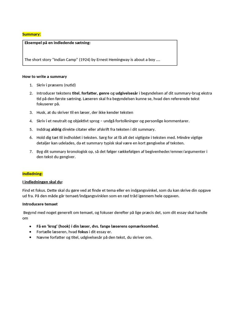 1k How To Write A Summary and An Introduction | PDF