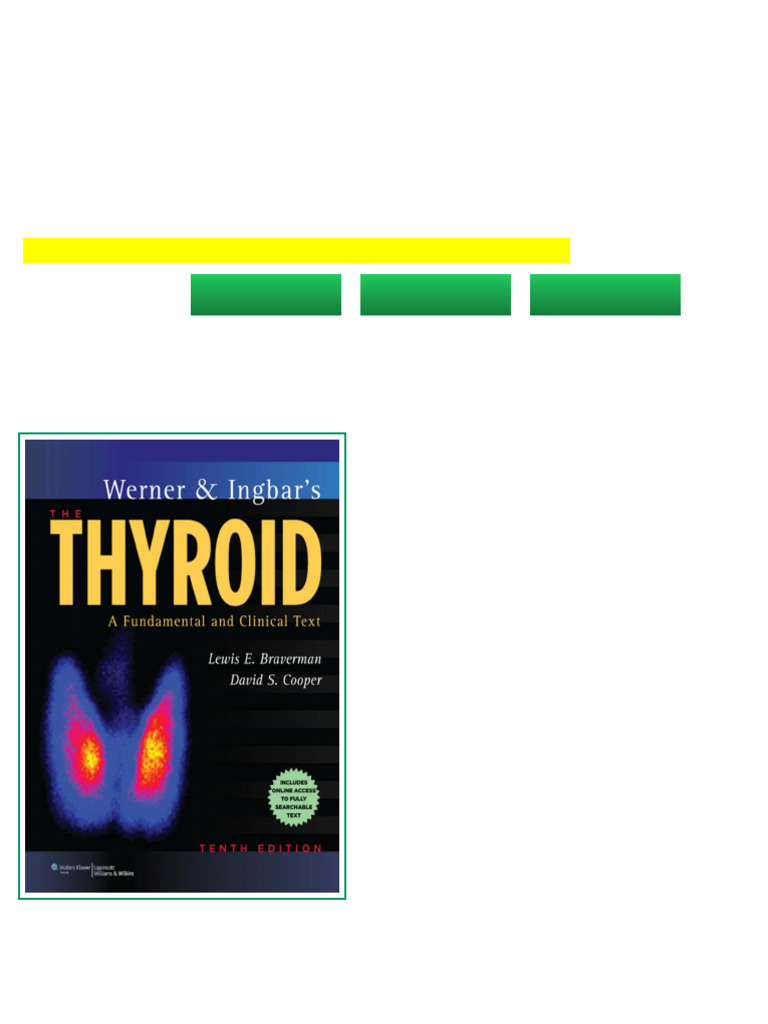 Werner & Ingbar's The Thyroid A Fundamental and Clinical Text 10th ...