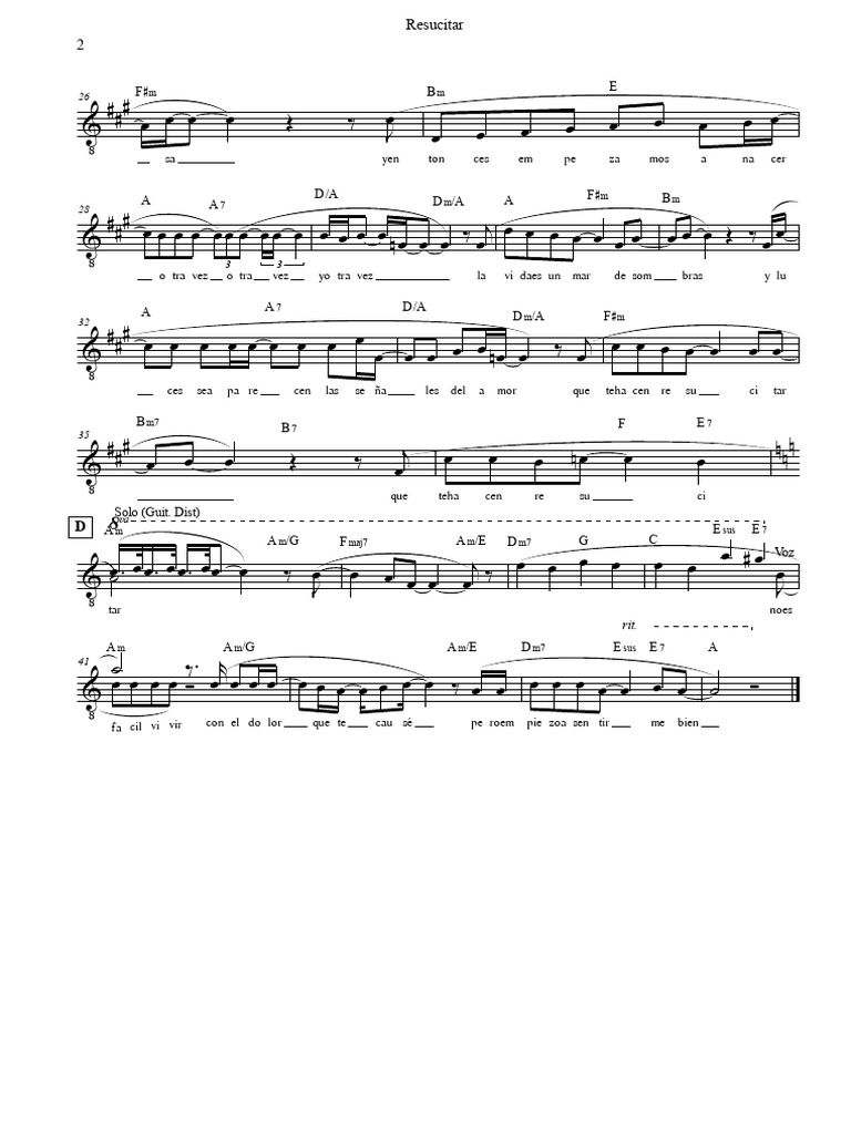 Fito Paez - Resucitar 1 | PDF