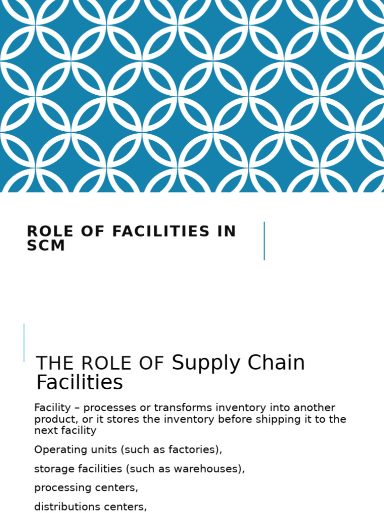 Role of Facilities in SCM | PDF | Warehouse | Supply Chain