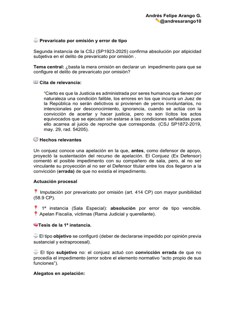 SP1923-2025 (66177) - Error de Tipo - Prevaricato Por Omisión ...
