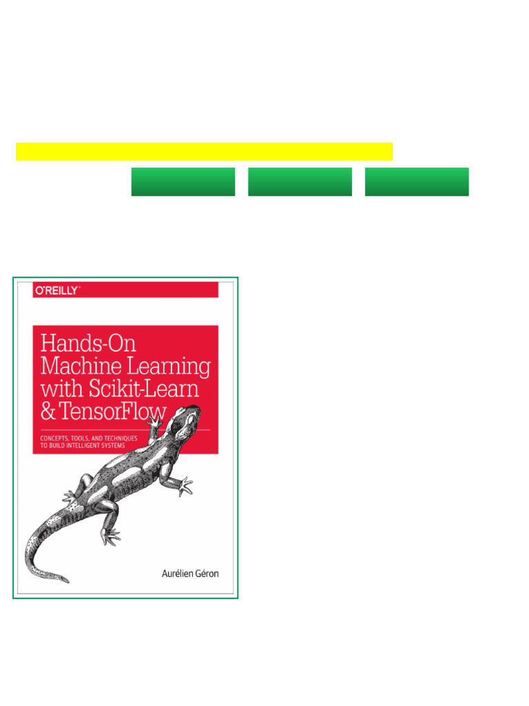 Hands On Machine Learning with Scikit Learn and TensorFlow available all format | PDF