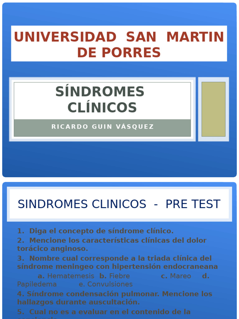 Síndromes Clínicos: Diagnóstico y Evaluación | PDF | Enfermedades y ...
