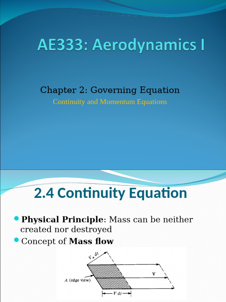 Continuity and Momentum Equations Explained | PDF | Fluid Dynamics | Force