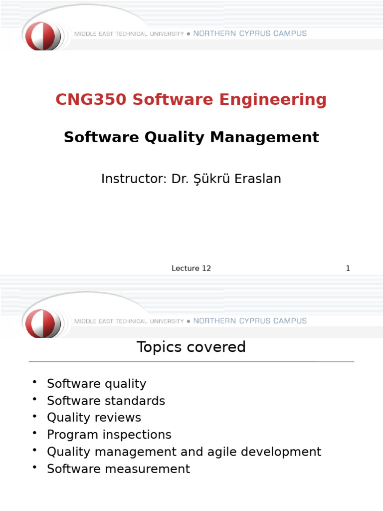 CNG350 Lecture12 Software Quality | PDF | Class (Computer Programming ...