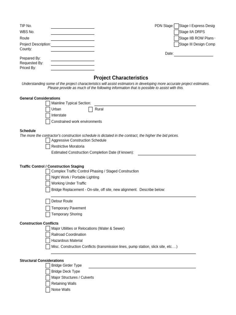 Construction Cost Estimate Forms | PDF | Road Surface | Drainage