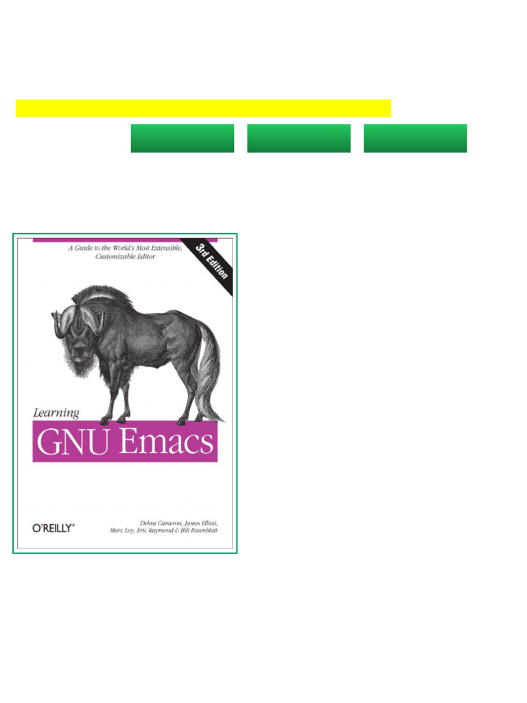 Learning GNU Emacs 3rd Edition Debra Cameron Full | PDF