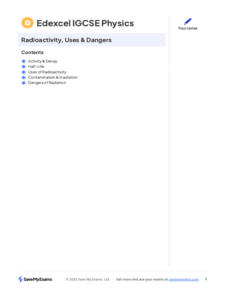 7-2-Radioactivity, Uses & Dangers | PDF | Radioactive Contamination ...